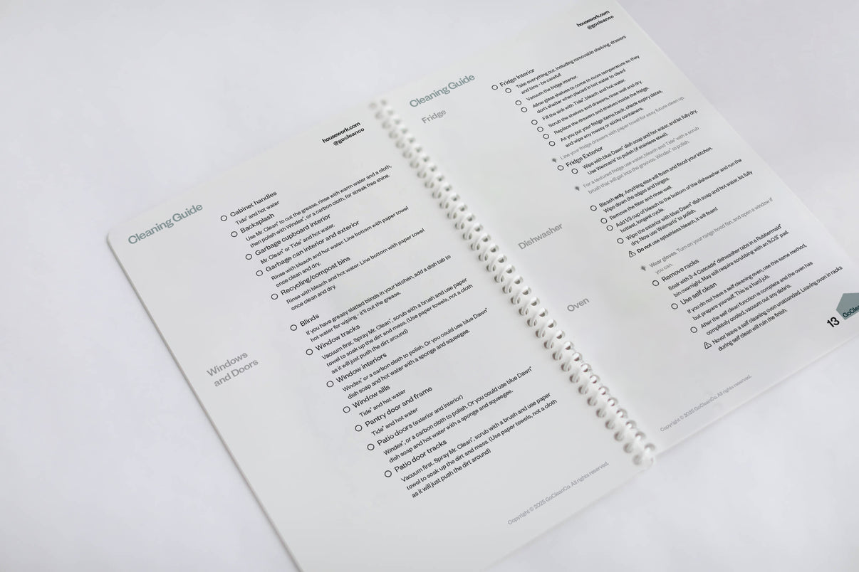 Cleaning Guide (Hard Copy) – House Work