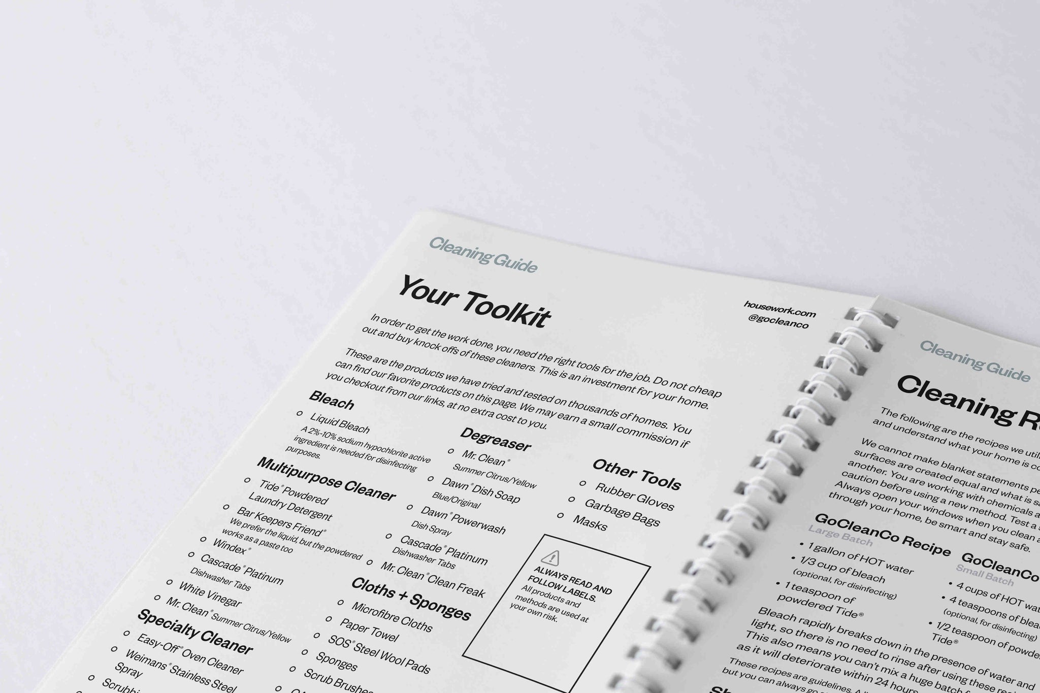 Cleaning Guide (Hard Copy) – House Work